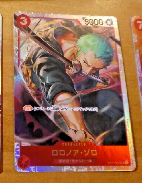 ONE PIECE JAPANESE CARD SUPER RARE HOLO GAME CARTE Roronoa Zoro OP01 ...