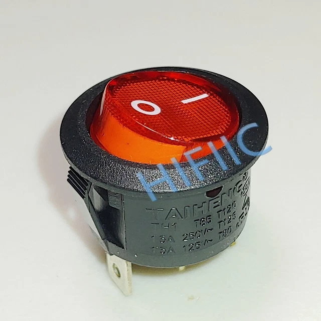 TAIHENG TH1 T120 Interrupteur à bascule lampe rouge 15A 125/250VAC 3 ...