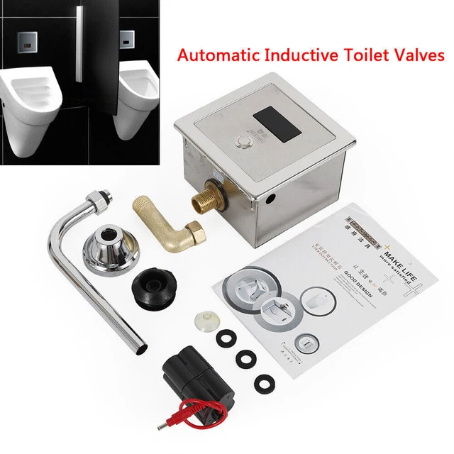 AUTOMATIC INDUCTIVE TOILET Valve Infrared Sensor Bathroom Urinal Flush ...