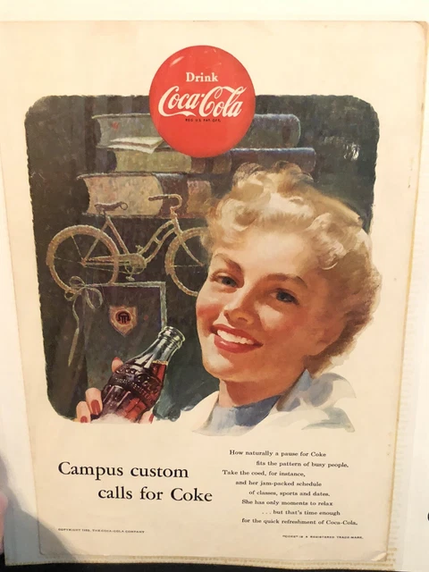 VINTAGE COKE COCA Cola Advertisement Ad Magazine Original Antique 50's ...
