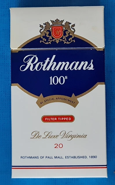 VINTAGE AUTHENTIC UNITED Kingdom ROTHMANS 100's Cigarette Packet ...