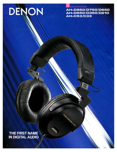 HIGH RES SCANS of the rare Denon 1991 stereo headphones AH-D950 etc ...