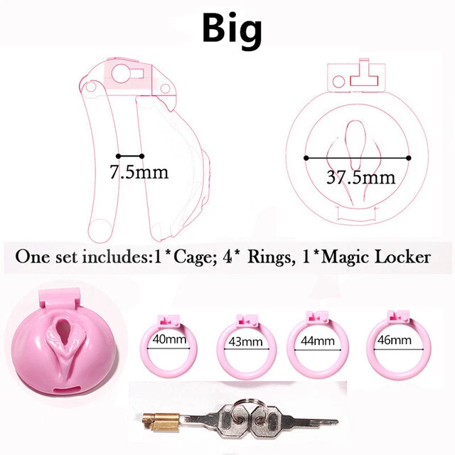 PINK SISSY CHASTITY Cage Small Male Cages Lock Belt Slaver Rings Chastity Device $49.32 ...