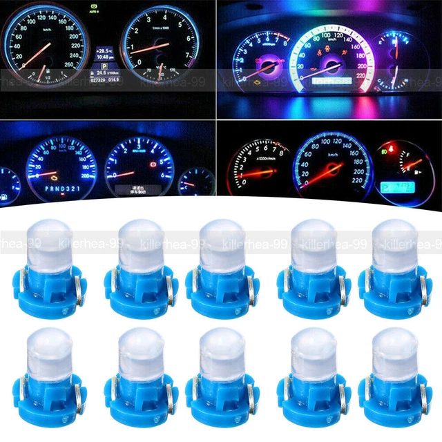 10X BLUE CLUSTER Instrument Dash Climate Base Lamp T3 Neo Wedge LED ...