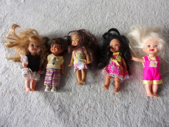 VINTAGE MATTEL SMALL Barbie/Shelly Dolls X5 Great set 6 £20.00 ...