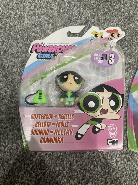 THE POWERPUFF GIRLS Cartoon Network Figures x 2 Buttercup & Bubbles New ...