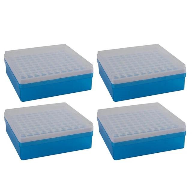 4X CARTOUCHE TUBE Transparent Plastique Bleu Microcentrifugeuse 100 ...