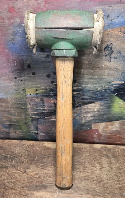 VINTAGE GARLAND SACO MAINE Split-Head Hammer 4lb Rawhide Faces Size: 4 ...