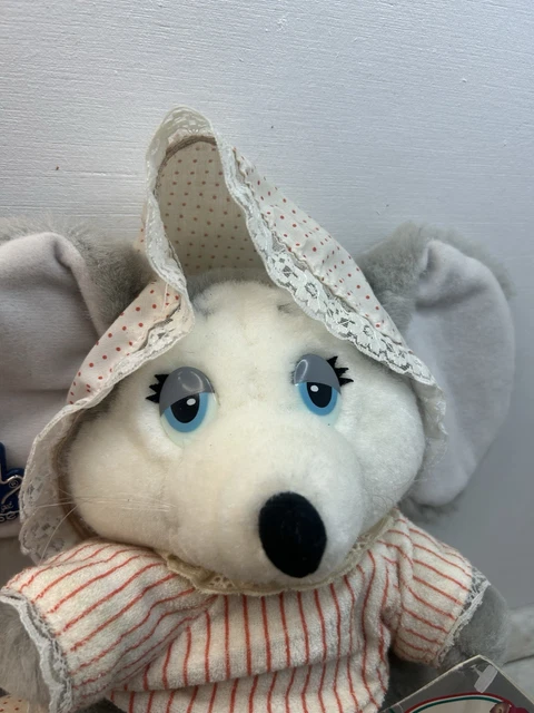 VINTAGE 1987 APPLAUSE Christmas Sugarplum Mouse 9” Plush Soft Toy Free ...