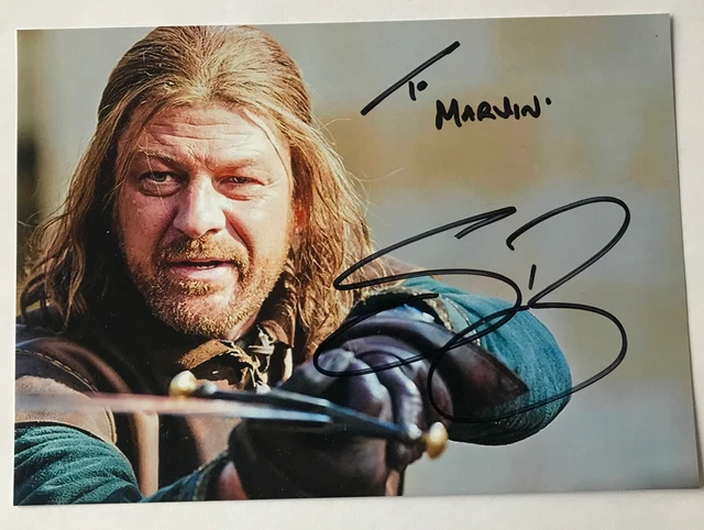 ORIGINAL HANDSIGNIERTES AUTOGRAMM Sean Bean Game of Thrones Herr der ...