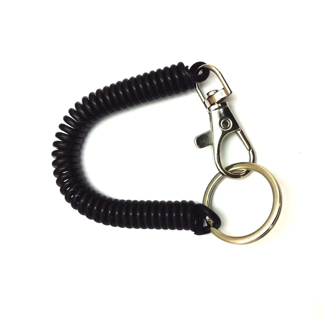 SPRING ROPE KEY Ring Spiral Stretch Keychain Key Cord Clasp Elastic ...