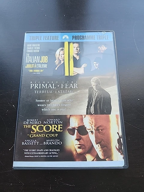 THE ITALIAN JOB/PRIMAL Fear/The Score (DVD, 2007, Canadian) $8.49 ...
