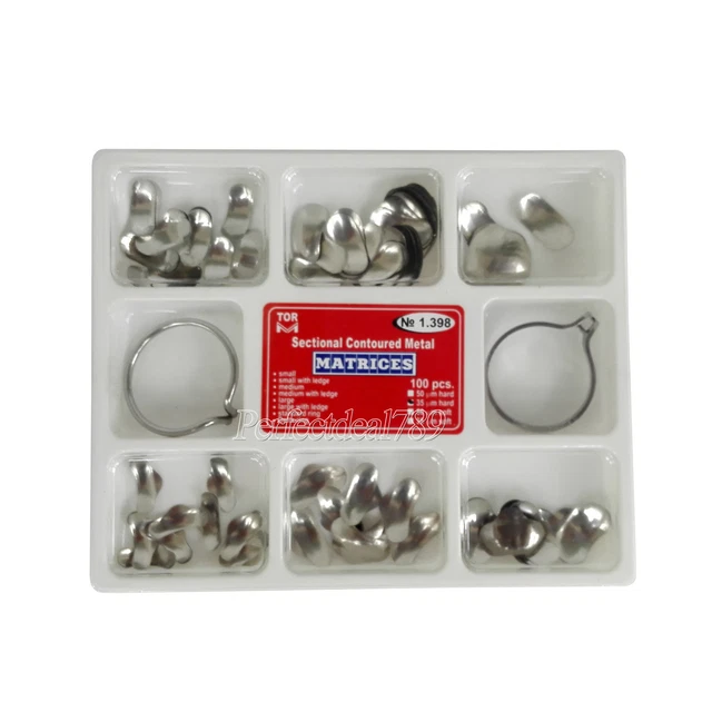 DENTAL SET OF Sectional Contoured Matrices Matrix 100pcs 35µm hard TOR ...