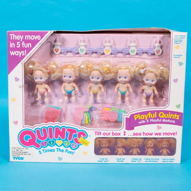 BNIB 1990 TYCO Quints Playful Quints set of 5 Dolls £50.00 - PicClick UK
