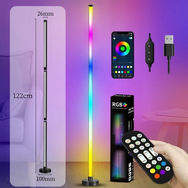 LED STEHLEUCHTE RGB Farbig Farbwechsel Stehlampe Eckleuchte Mit ...