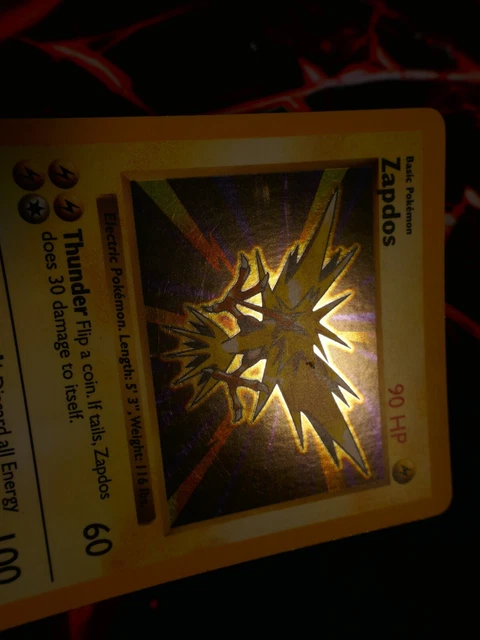 LP (SHADOWLESS) POKEMON ZAPDOS Set BASE 16/102 ologrammi rari WOTC#1 ...