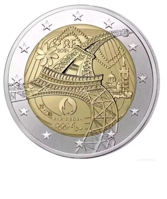 PIÈCE 2 EUROS jo 2024 JEUX OLYMPIQUES DE PARIS 2024 PIÈCE- COMMÉMORATIVE Neuve EUR 500,00 ...