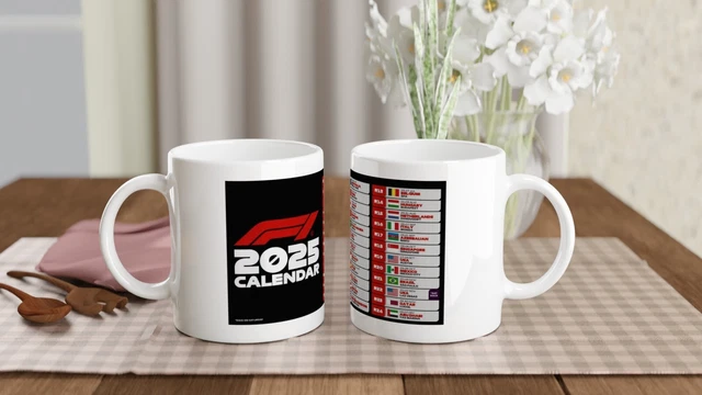 FORMULA 1 - F1 2025 race calendar mug Ceramic 11oz £10.99 - PicClick UK