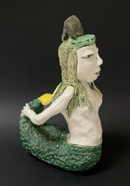 AUSTRALIAN POTTERY MERMAID Sculpture Handmade Original Ceramic Art ...