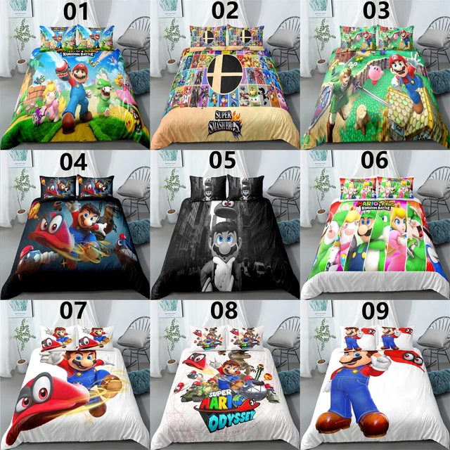 SUPER MARIO SINGLE Double Queen King Super King Bed Quilt Duvet Doona ...