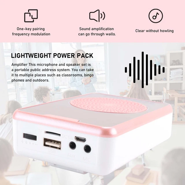 PORTABLE VOICE AMPLIFIER for Teachers with Microphone Headset ...