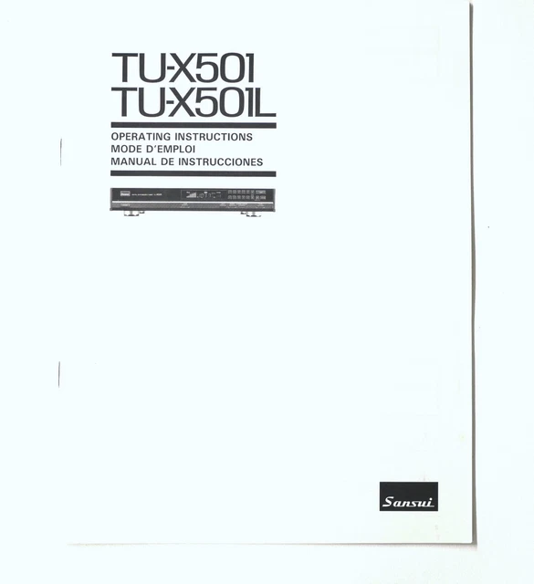 ORIGINAL SANSUI TU-X501 / TU-X501L Tuner Owner's Manual / Bedienungsanleitung !! EUR 19,00 ...