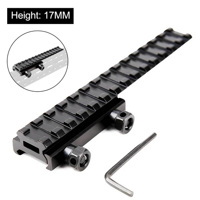 20MM RISER MOUNT Picatinny Weaver Rail Scope Extension Riser Base Mount ...