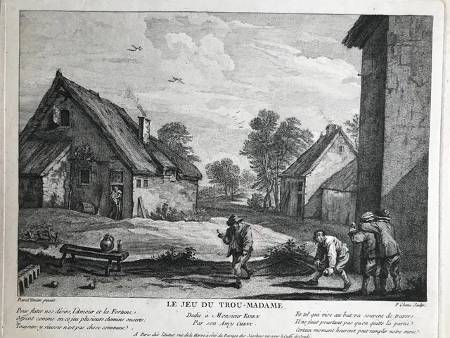 LE JEU DU Trou Madame - David Teniers - Pierre Chenu - Gravure - XVIIIe ...