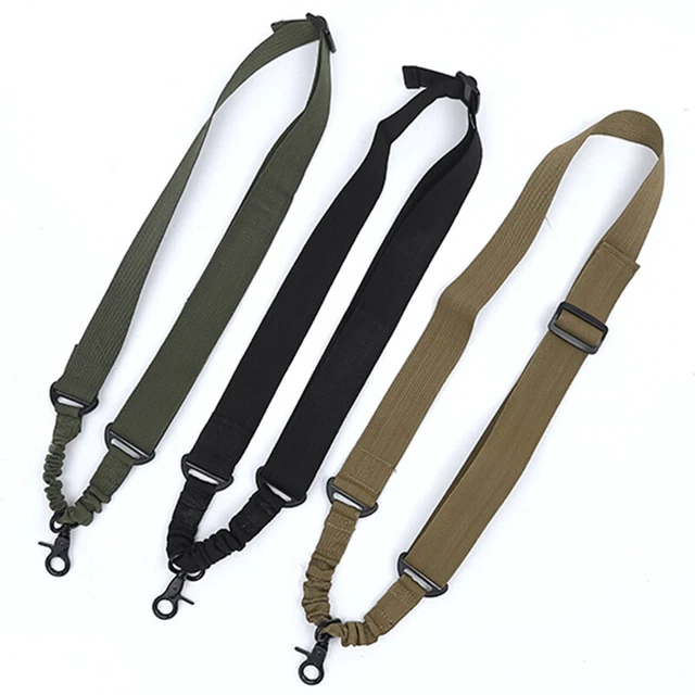 NYLON GUN SLING Adjustable Tactical Single Point Bungee Rifle Belts Gun ...