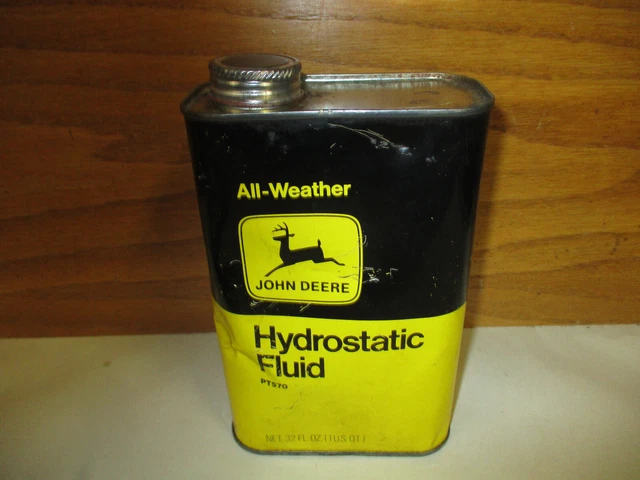 VINTAGE JOHN DEERE Hydrostatic Fluid Oil Can Tin 1 US Quart Size (Empty ...