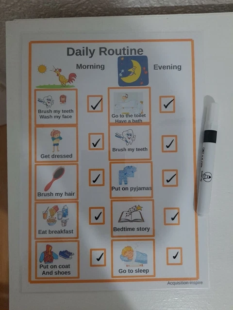 DAILY ROUTINE CHART, toddler chart, kids daily planner, PECS, SEN ...