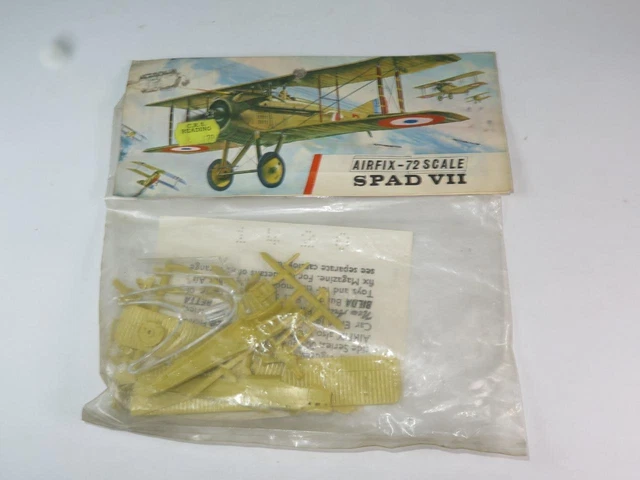 AIRFIX 1/72 MODÈLE Aircraft Kit Spad VII WWI de Combat Mis en Sac Rouge ...