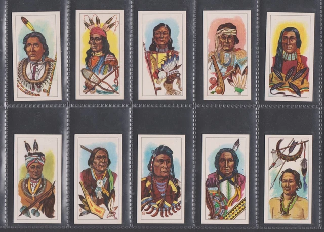 1972 BURTONS INDIAN Chiefs Full Set 25 Cards Apache Pawnee Sioux Red ...