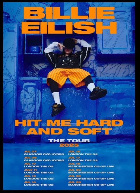 BILLIE EILISH HIT Me Hard & Soft 2025 UK Tour Poster Print EUR 39,00 - PicClick DE