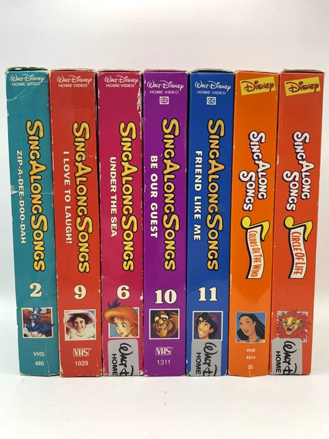 7 DISNEY'S SING Along Songs VHS Bundle Kids Songs Under the Sea, I Love ...
