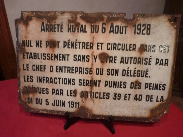 ANCIENNE PLAQUE EN tôle émaillée EUR 30,00 - PicClick FR
