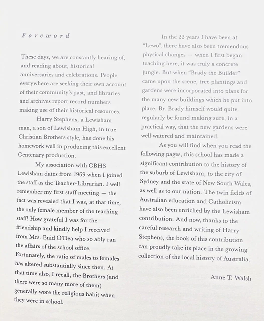 LEWISHAM THE SCHOOL of The Christian Brothers by Harry Stephens HC/DJ ...