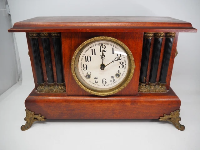 VINTAGE RED ADAMANTINE Mantel Chime Clock 6 Column Working £127.63 ...