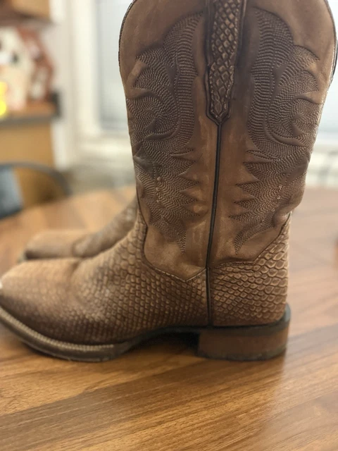 DAN POST KA Mens Brown Leather Python Print Cowboy Western Boots 12D ...