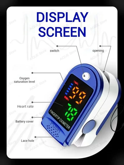 IQUE FINGERTIP PULSE Oximeter SpO2 PR Heart Rate Monitor $19.00 ...