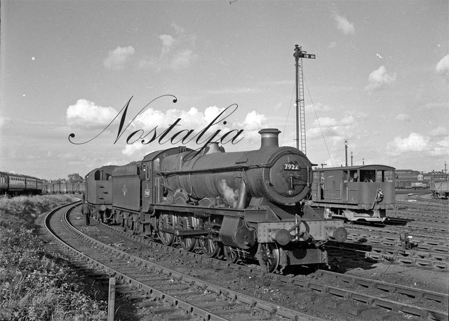 RAILWAY NEGATIVE MEDIUM format GWR modified Hall 7922 SALFORD HALL ...