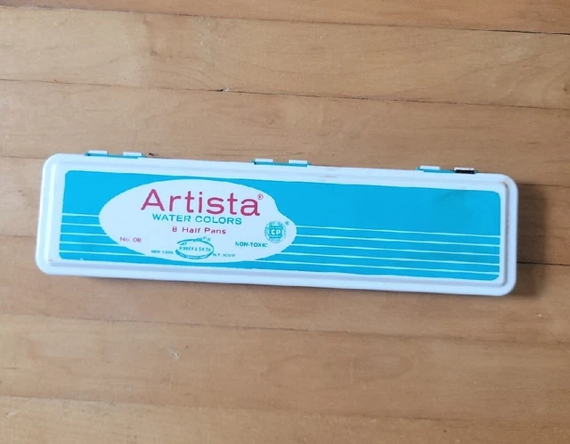 VINTAGE ARTISTA WATER Colors No 8 Half Pans Non Toxic Binney Smith USA ...