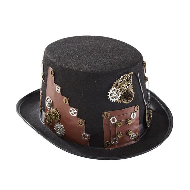 STEAMPUNK TOP HAT Punk Cosplay Men Women Gothic Stage Performance Hat ...