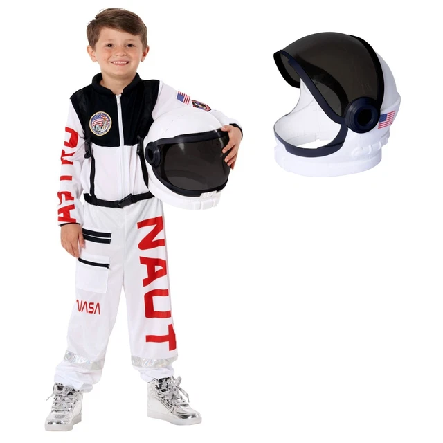 KIDS ASTRONAUT COSTUME + Helmet Boys Girls NASA Space Suit Spaceman ...
