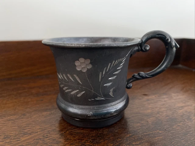 ANTIQUE WARREN SILVER Cup, Vintage, 210 Quadruple Plate Co. NY. Floral ...