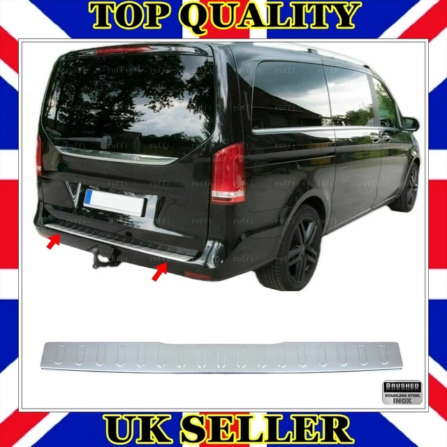CHROME REAR BUMPER Protector BRUSHED For Mercedes VITO W447 / V-CLASS ...
