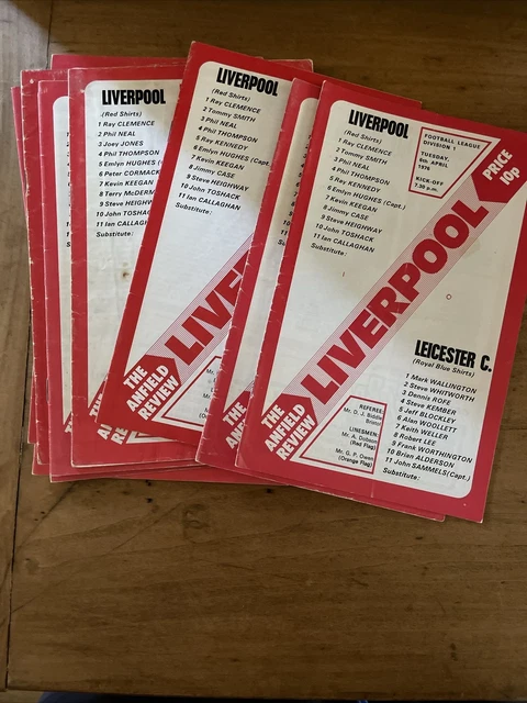 LIVERPOOL FOOTBALL PROGRAMMES X 12 Listed 1975/76 £5.00 - PicClick UK