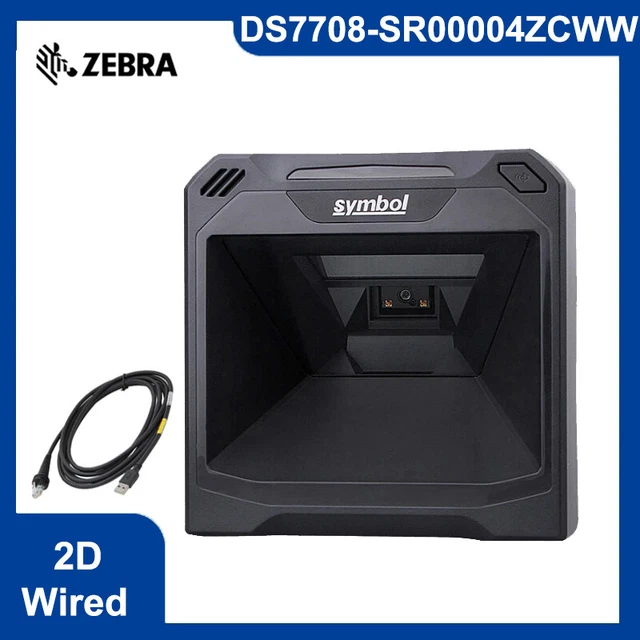 ZEBRA SYMBOL DS7708-SR00004ZCWW Hands-free 2D Wired Barcode Scanner w ...