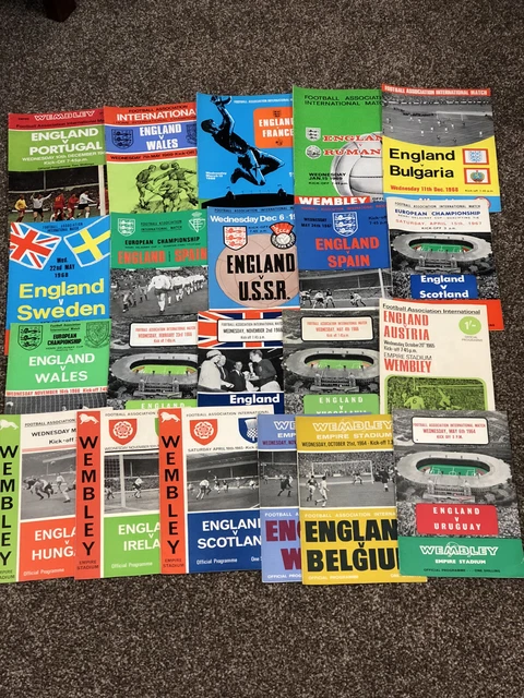 ENGLAND INTERNATIONALS 1964 to 1969 PROGRAMMES (21 DIFFERENT) - ALL VG ...