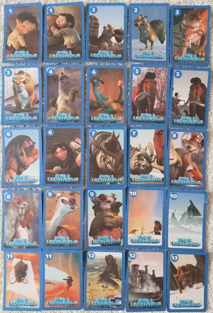 ICE AGE. SUB-ZERO Heroes cards / Epoka lodowcowa. Bohaterowie poniżej ...